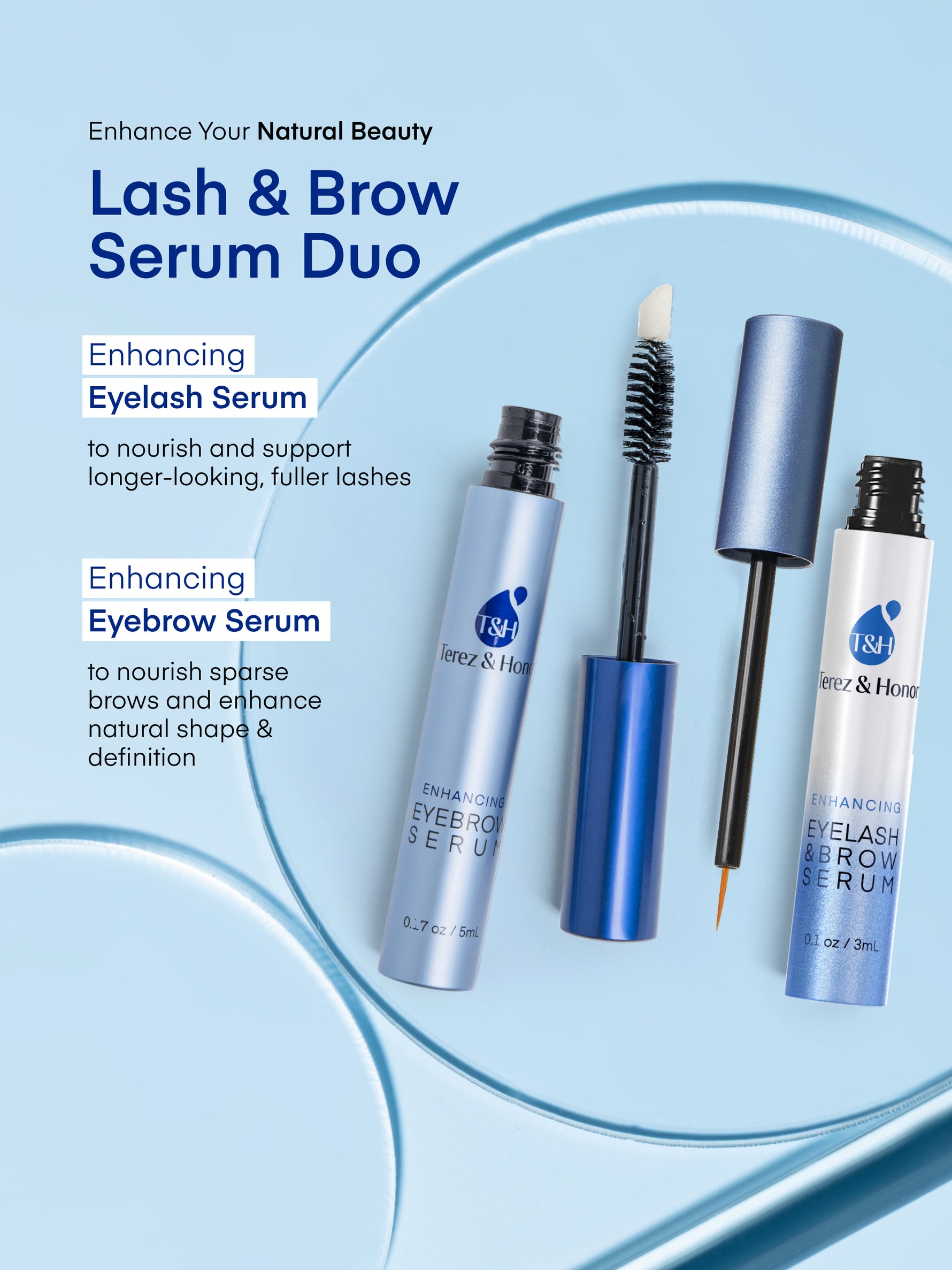 Complete Eye Renewal Kit – Lash & Brow Serum + Eye Patches | Terez & Honor